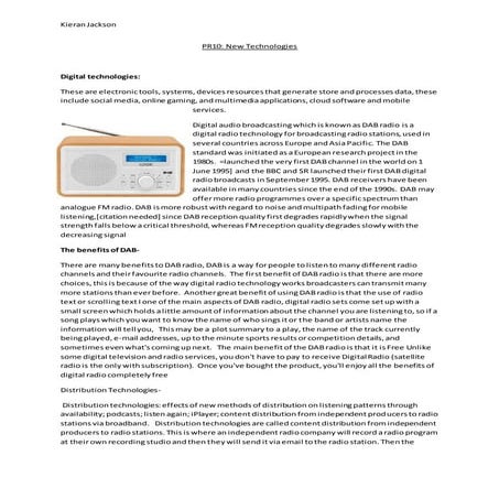Pr10 new technologies | DOCX | Digital Audio | Computer Software and Applications
