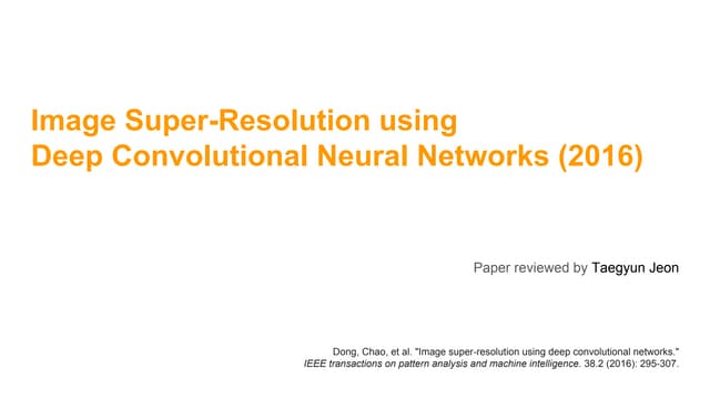 Image super resolution | PPTX