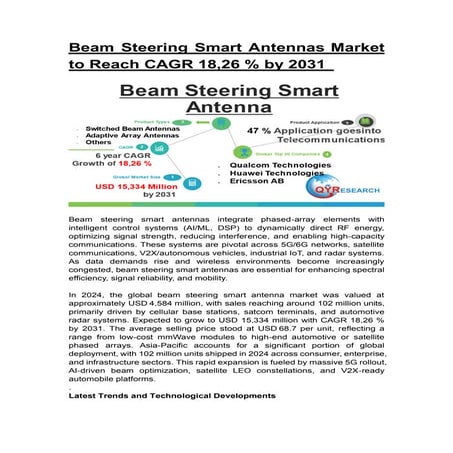 Beam Steering Smart Antennas market research | PDF
