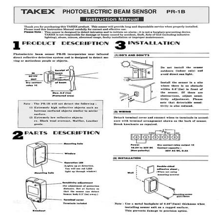 Takex PR1B Instruction Manual | PDF