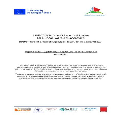 Digital Story Doing for Local Tourism Framework Final Report | PDF