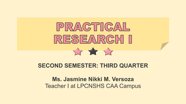 LESSON 1 PR2.pptx practical research 2 G12 | PPTX | Educational Assessment | Education