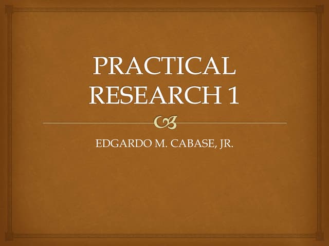 (PR2) Research Design - Practical Research 2 | PPTX