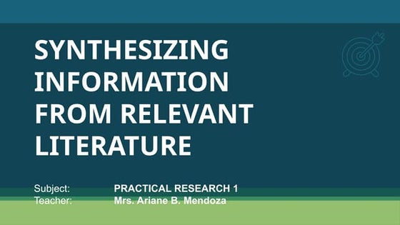 Synthesizing Review of Related Literature | PPTX | Educational ...