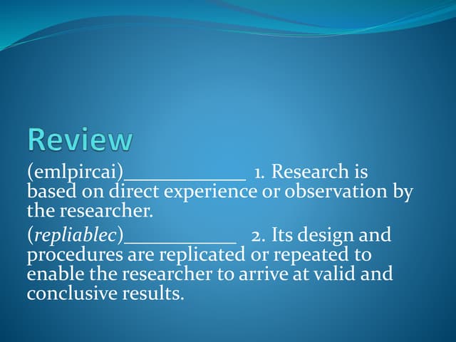 RESEARCH RATIONALE.pptx | Educational Assessment | Education