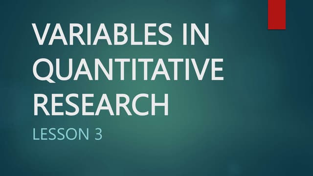 Types of variables in research | PPTX