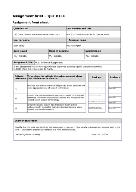 Pr2 assignment front sheet (1) 1 | PDF