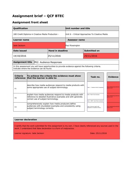 Pr2 assignment front sheet (1) 1 | PDF