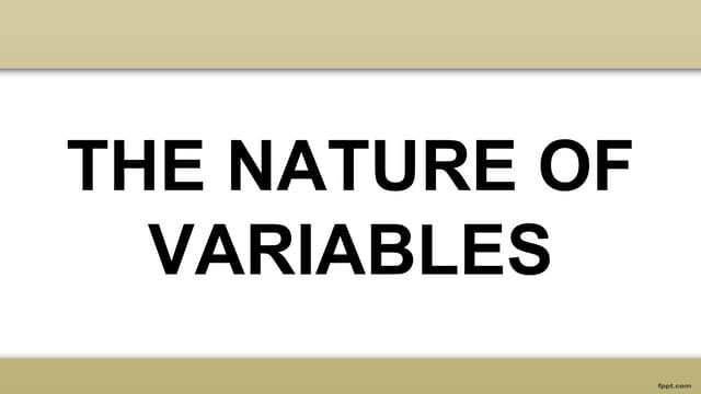 Types Of Variables Ppt