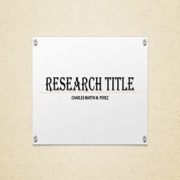 Writing A Research Title | PPTX