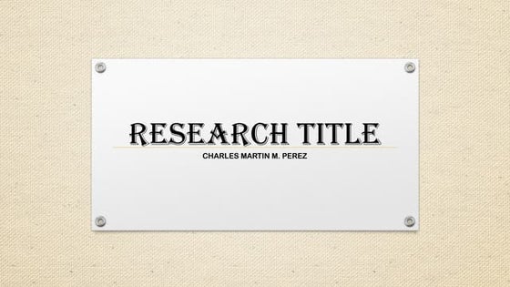 Writing A Research Title | PPTX