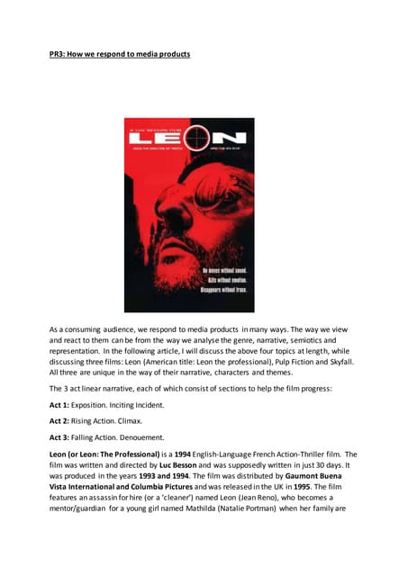 Leon: The Professional | PPTX | Movies | Entertainment