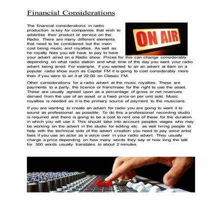 Financial Considerations | PDF