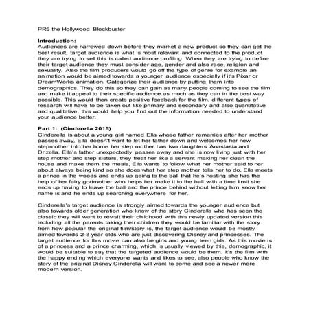 Pr6 the hollywood blockbuster | DOCX