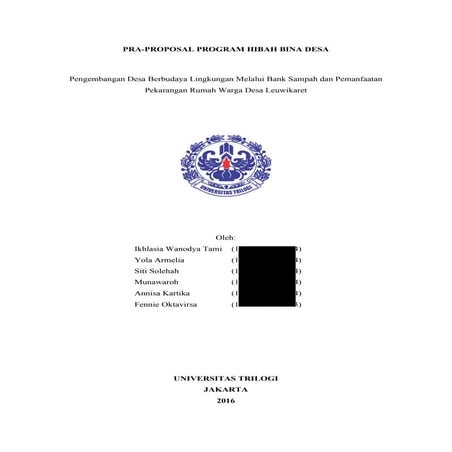 Pra Proposal PHBD 2016 | PDF