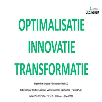 Optimalisatie - Innovatie - Transformatie | PDF