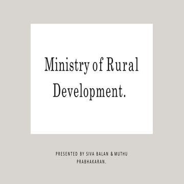 Ministry of Rural Development | PPTX