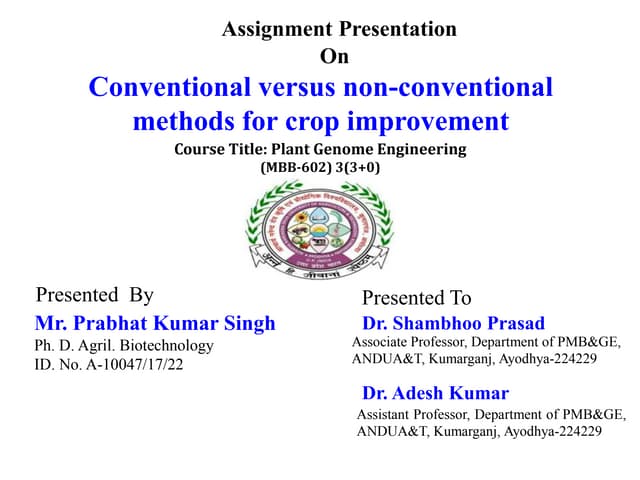 Speed breeding presentation | PPTX | Agriculture | Industries