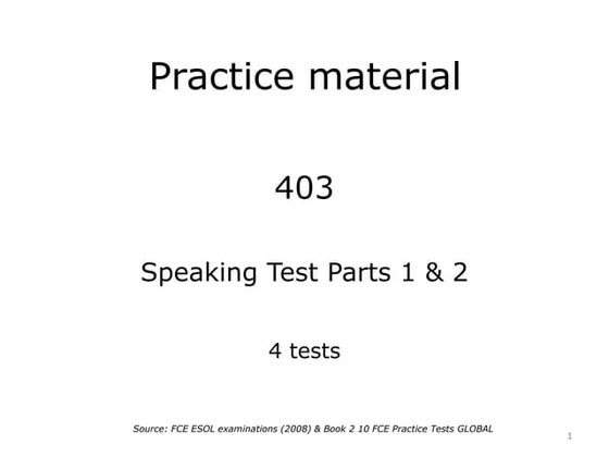 Pt3 speaking sample test examiner booklet | PDF | Resume Writing and ...