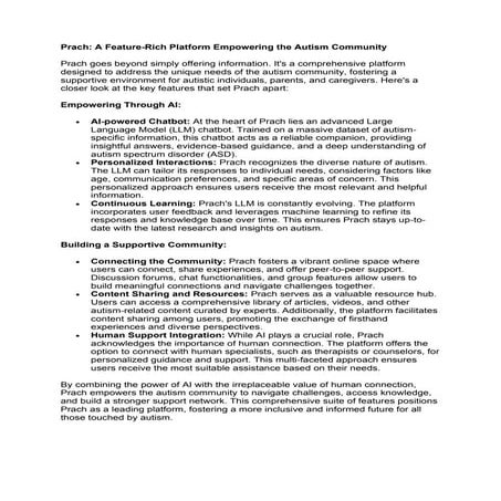 Prach: A Feature-Rich Platform Empowering the Autism Community | PDF