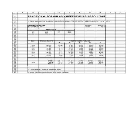 Practica 06 formulas | PDF