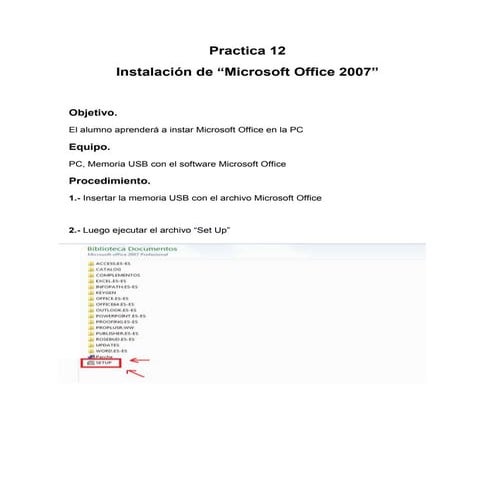 Instalacion de Microsoft Office 2007 | DOCX