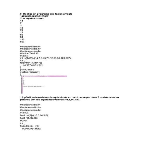 Programas basicos en lenguaje C | DOCX | Programming Languages | Computing