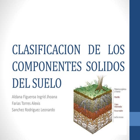 Practica 2 Clasificacion de los componentes solidos del suelo | PPTX