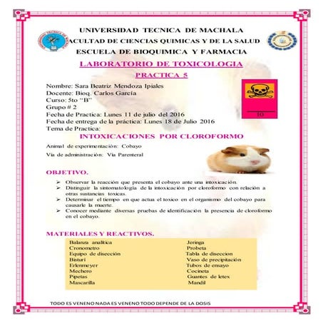 Practica de cloroformo | DOC