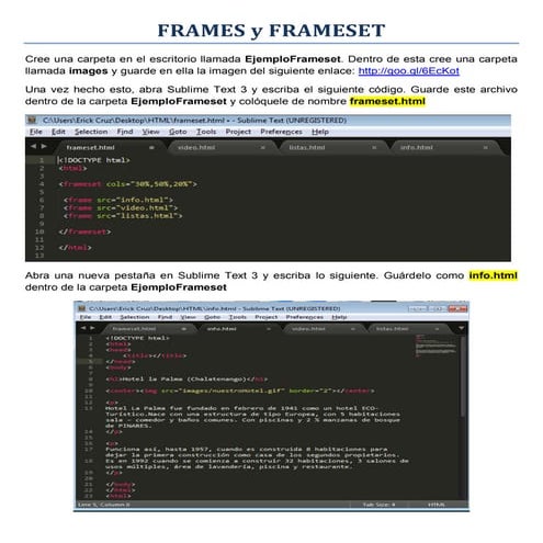 Practica 6 HTML - Frames y frameset | PDF | Web Design and HTML | Internet