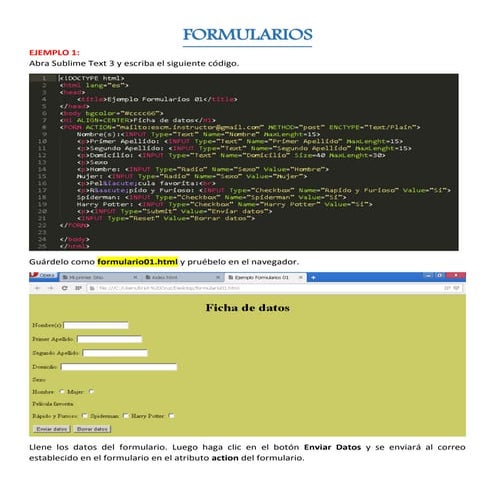 Practica 7 HTML - Formularios | PDF