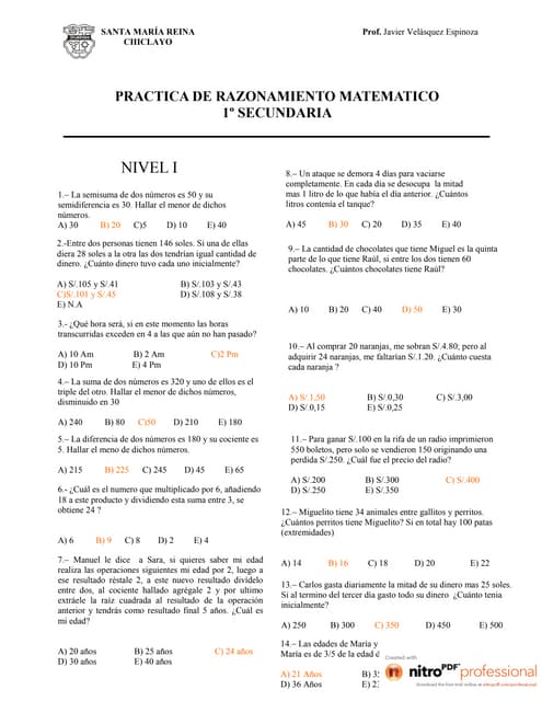 Taller de angulos y rectas | PDF