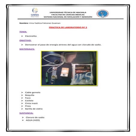 Practica del electrolito | DOCX