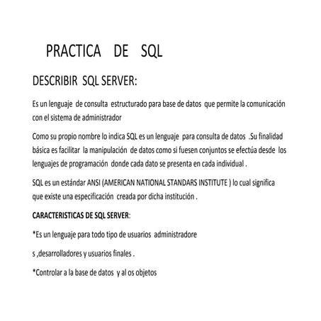 Practica de sql | DOCX