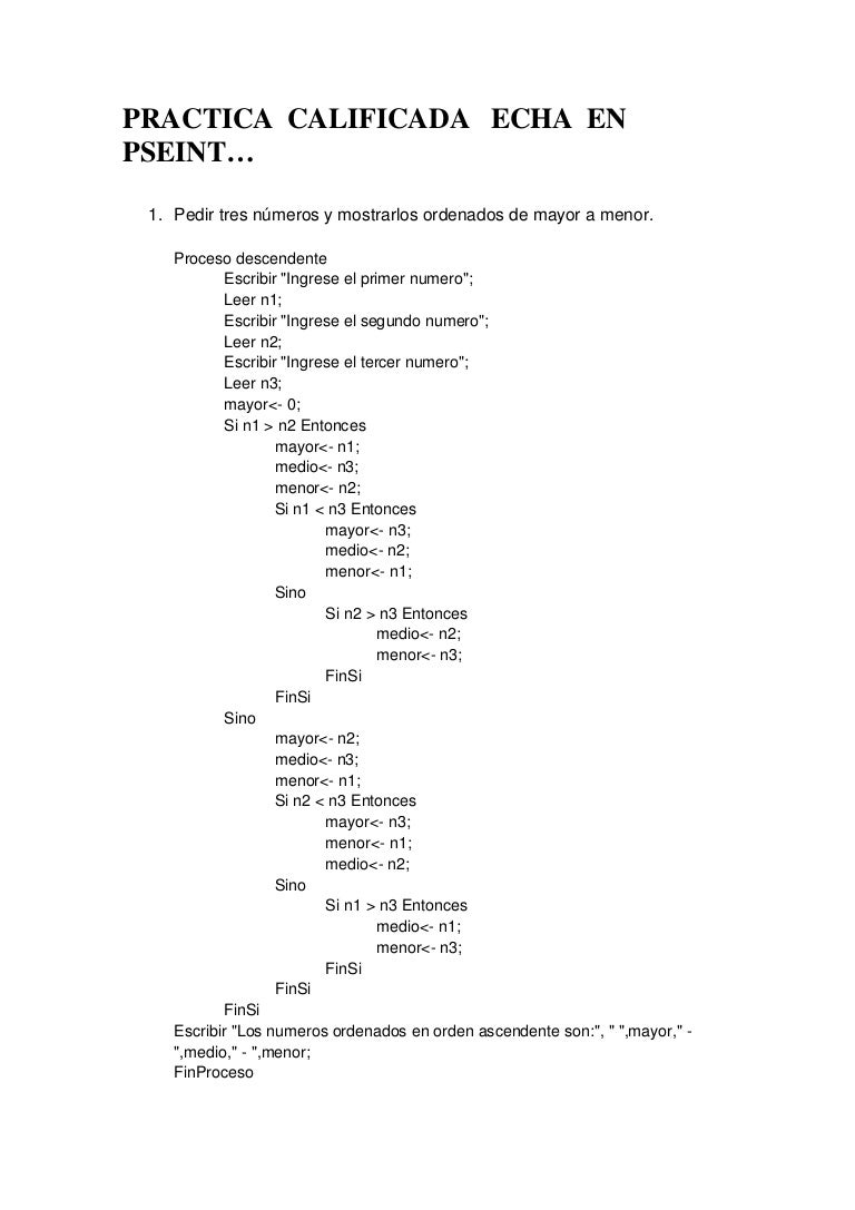 Ejercicios Resueltos De Pseint Pdf