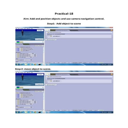 Add and position objects and use camera navigation control. Practical 18 | DOCX