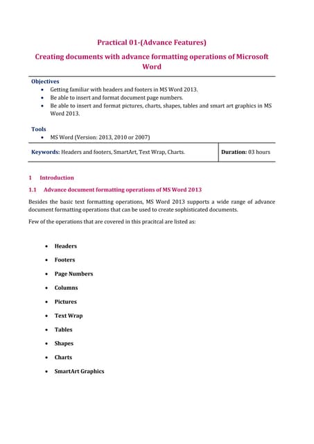 Formatting features in microsoft word | PPT
