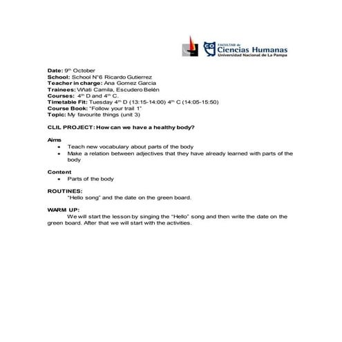 Practical 12 lesson plan 6 | PDF