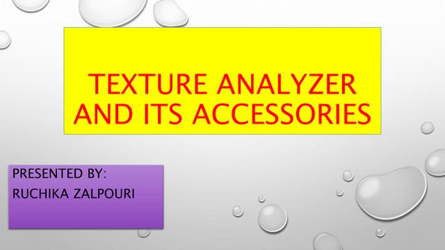 Texture profile analysis | PPTX
