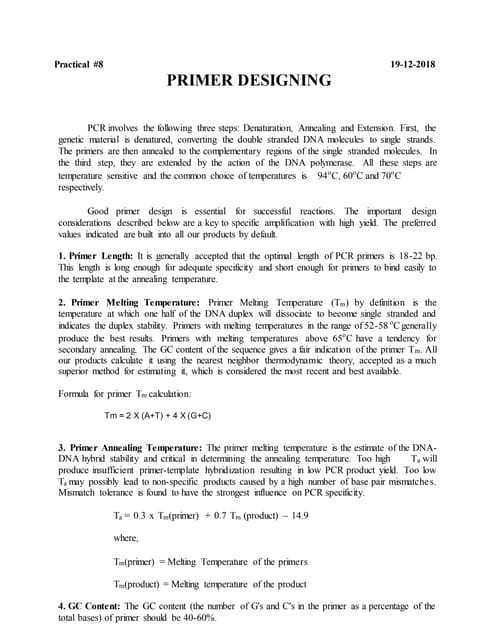 How to design a DNA primer on NCBI.pptx | Genetics | Science