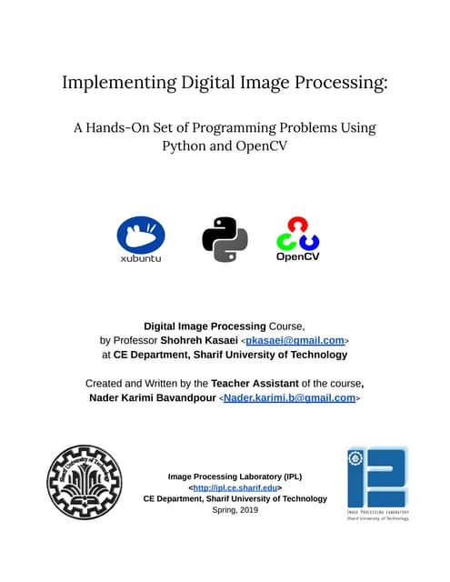 A Hands On Set Of Programming Problems Using Python And Opencv Pdf