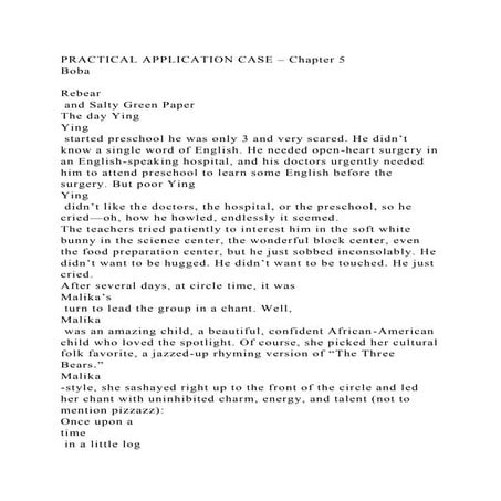 PRACTICAL APPLICATION CASE – Chapter 5BobaRebear and Salty G.docx