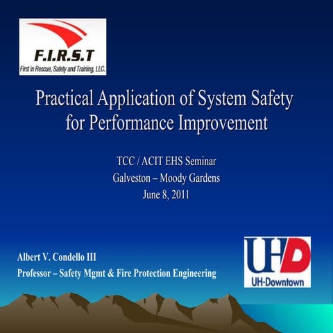 Practical Application Of System Safety For Performance Improvement | PPT