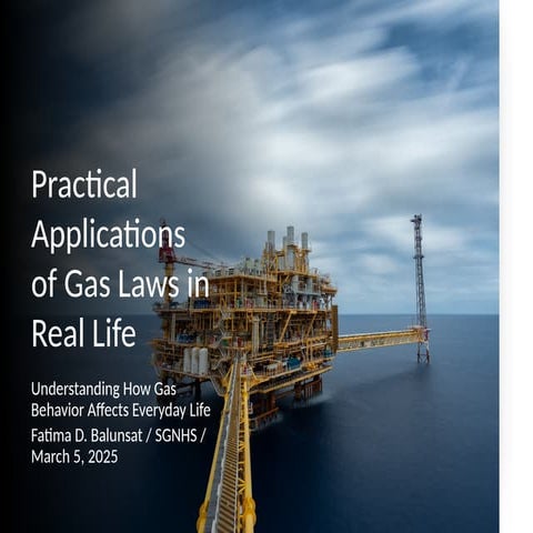 Real Life Application of Gas Laws Grade 10 | PPTX