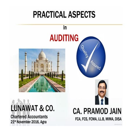 Practical aspects in Auditing | PDF