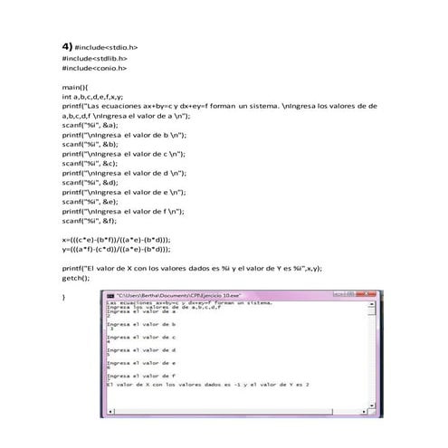 Programas sencillos en lenguaje C | DOCX | Programming Languages ...