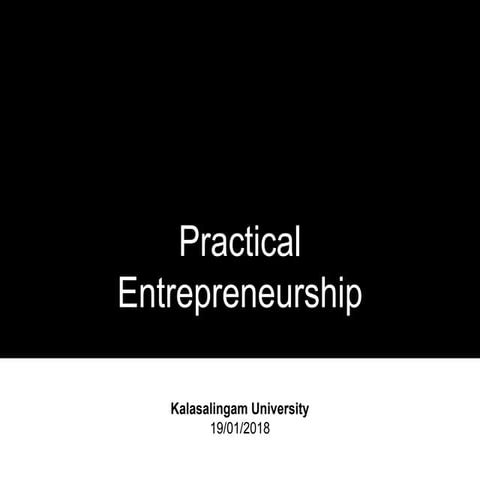 Practical Entrepreneurship | PDF
