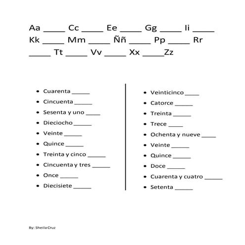 Practicar Numeros/Practice numbers | DOCX
