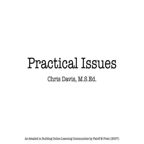 Practical Issues in Online Education | PDF | Online Education | Education