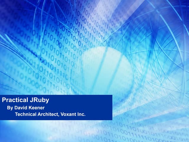 Practical Jruby Ppt Programming Languages Computing